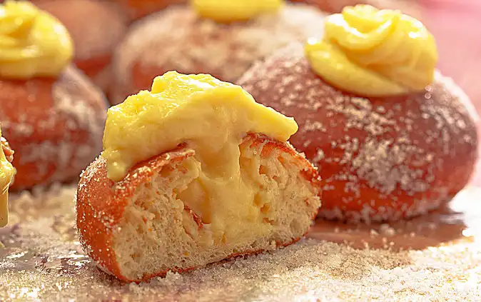 Doughnuts with Custard Cream Recipe | American Recipes | Uncut Recipes